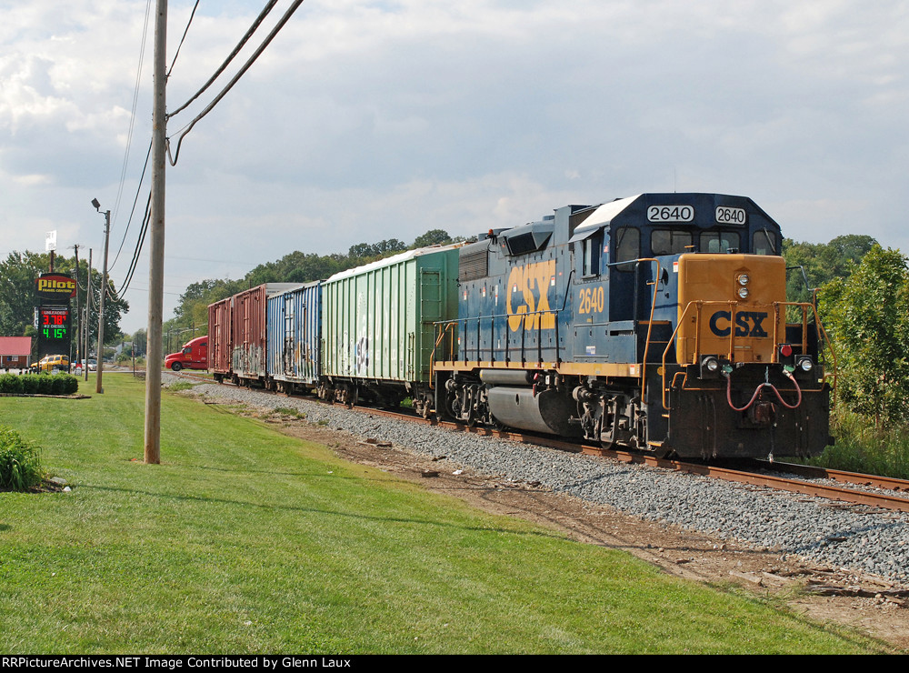 The crew of CSX 2640 makes a pit stop at the Pilot Truckstop before they head back to the mainline